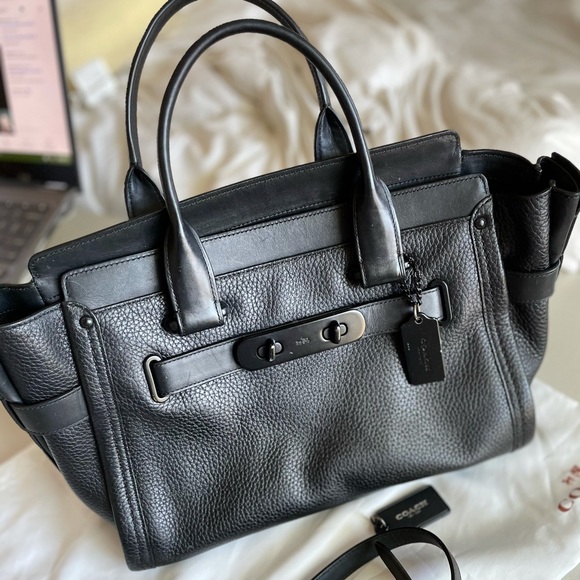 Coach | Bags | Coach Swagger Carryall Tote Black | Poshmark
